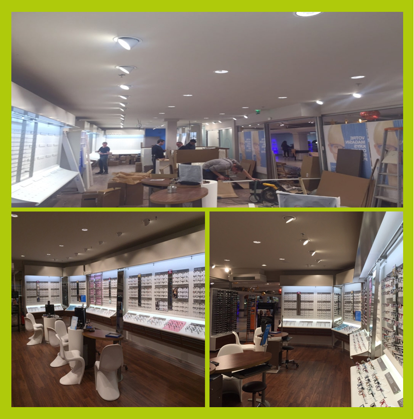 Eclairage intérieur LED magasin optique Caen - Cabléo : électricité ...